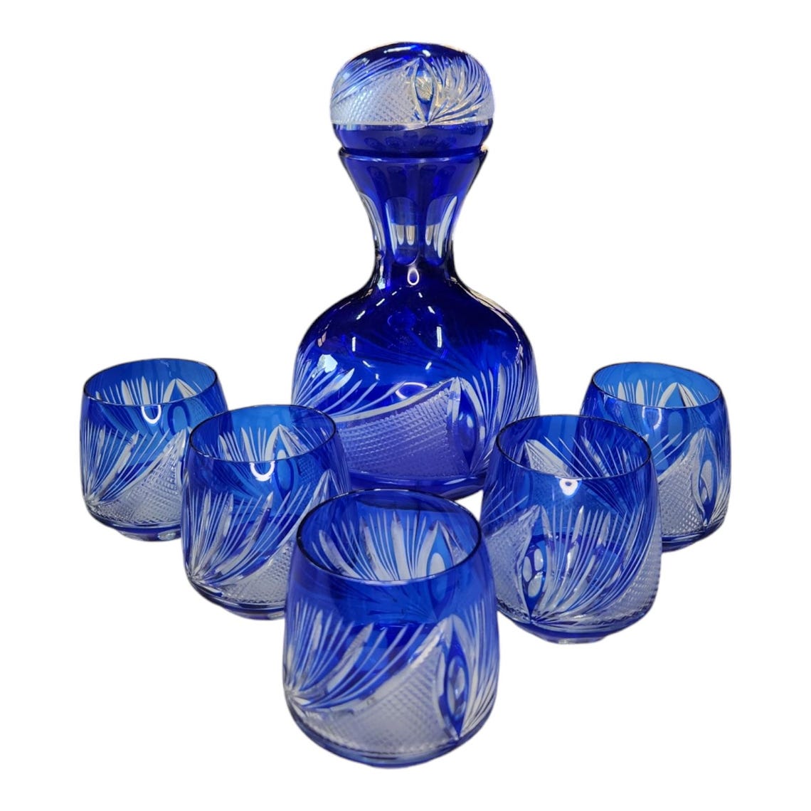 Vintage Dajie Crystal Cobalt Blue Cut to Clear Crystal Set - Etsy