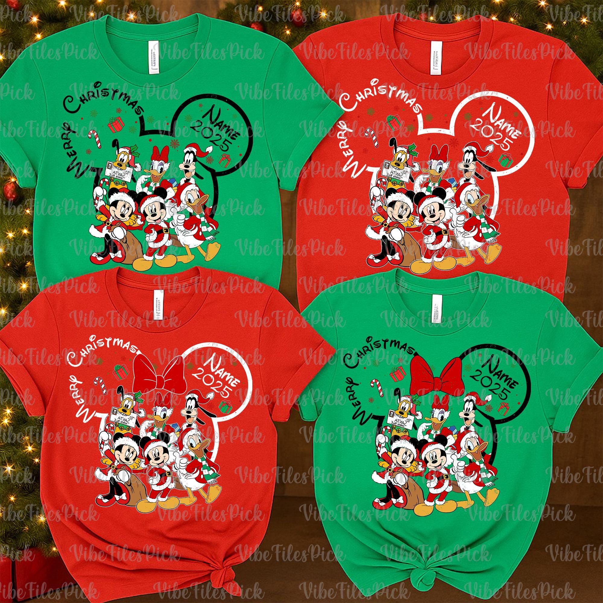 Custom Christmas Mouse Png Bundle, Mouse and Friends Christmas Couple ...
