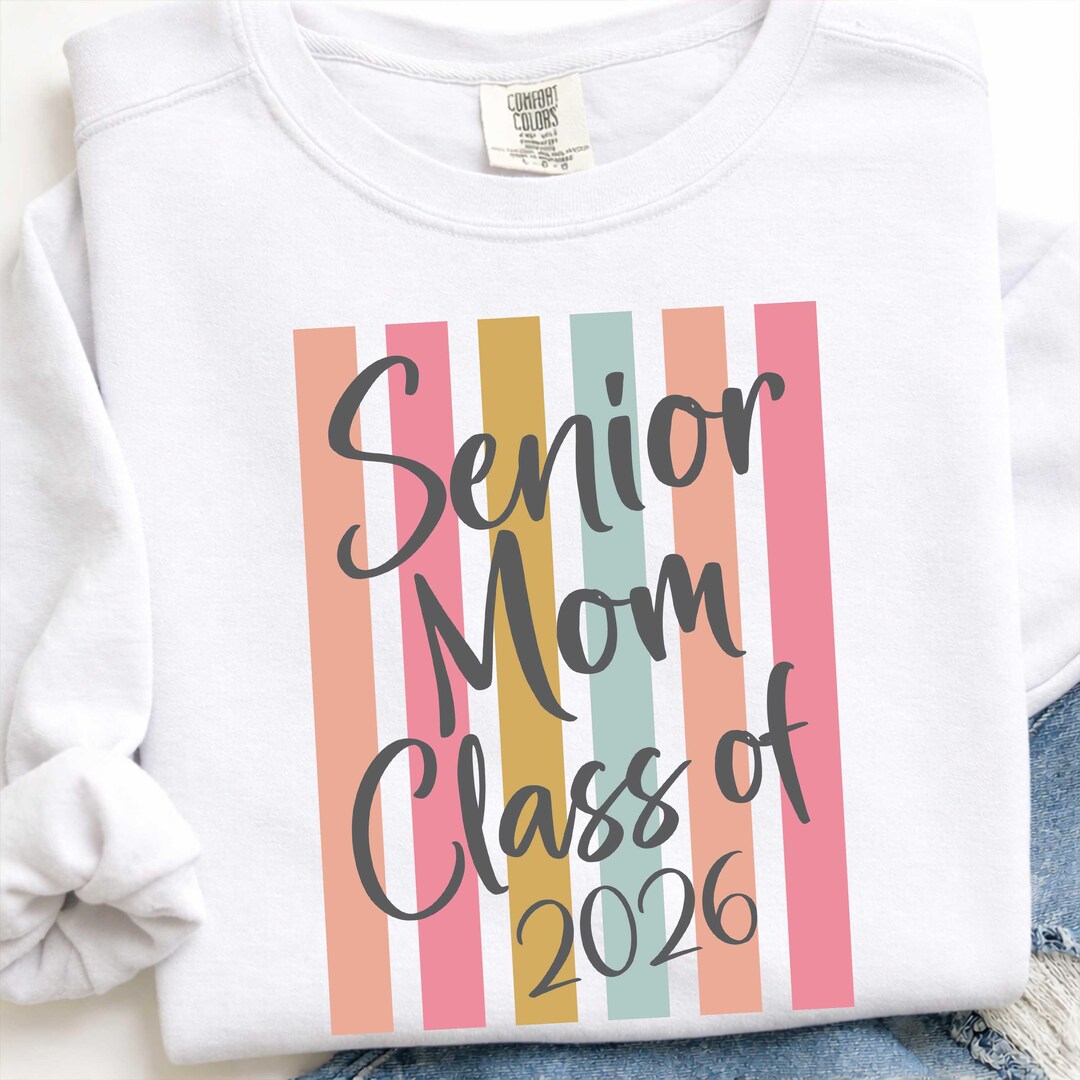 Striped Senior Mom 2026 Png, Preppy Class of 2026 Png, Graduation 2026 ...