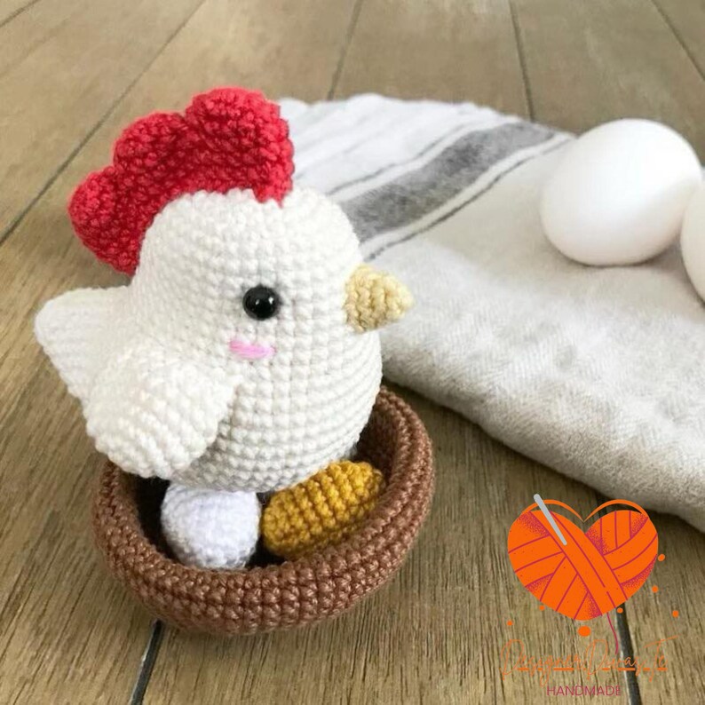 Chicken Crochet Toy Pattern PDF, Stuffed Plush Easy Cute Chicken ...