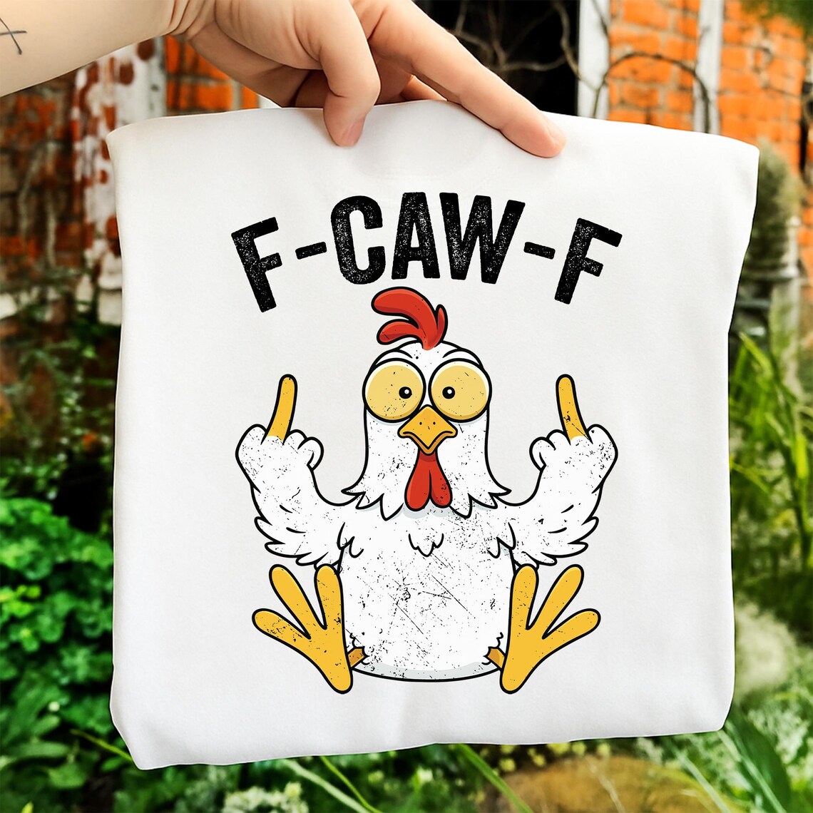 Funny Chicken Middle Finger Png, F-caw-f Chicken Png, Crazy Rooster ...