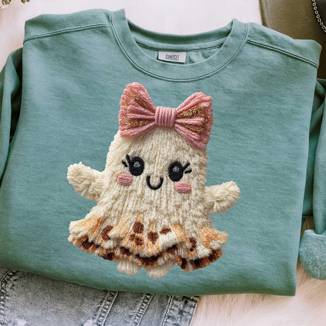 Latch Hook Yarn Leopard Ghost Png, Crochet Cute Ghost Halloween Png ...