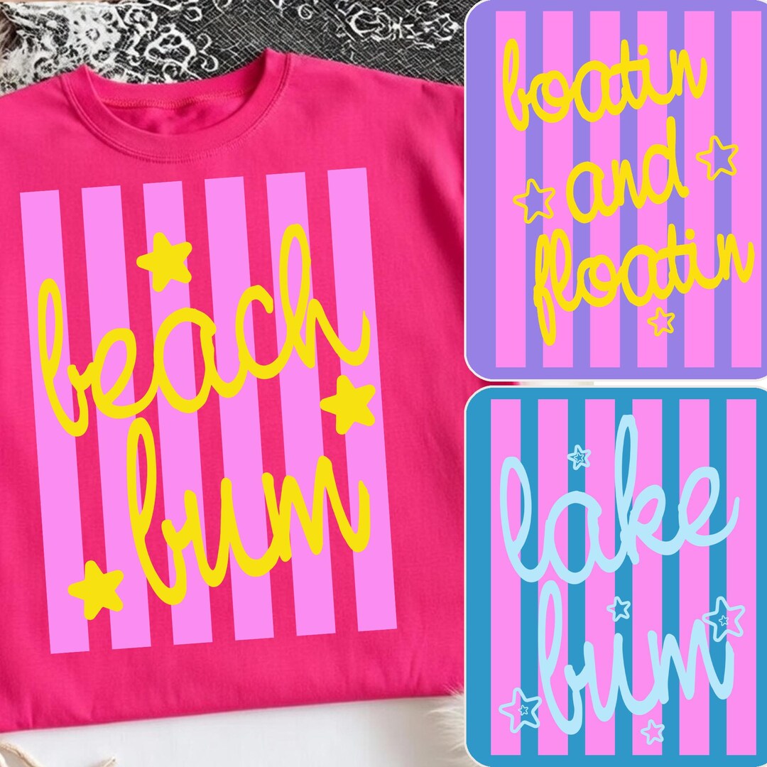 Bright Summer Lake Png Bundle, Boatin and Floatin Png, Preppy Summer ...