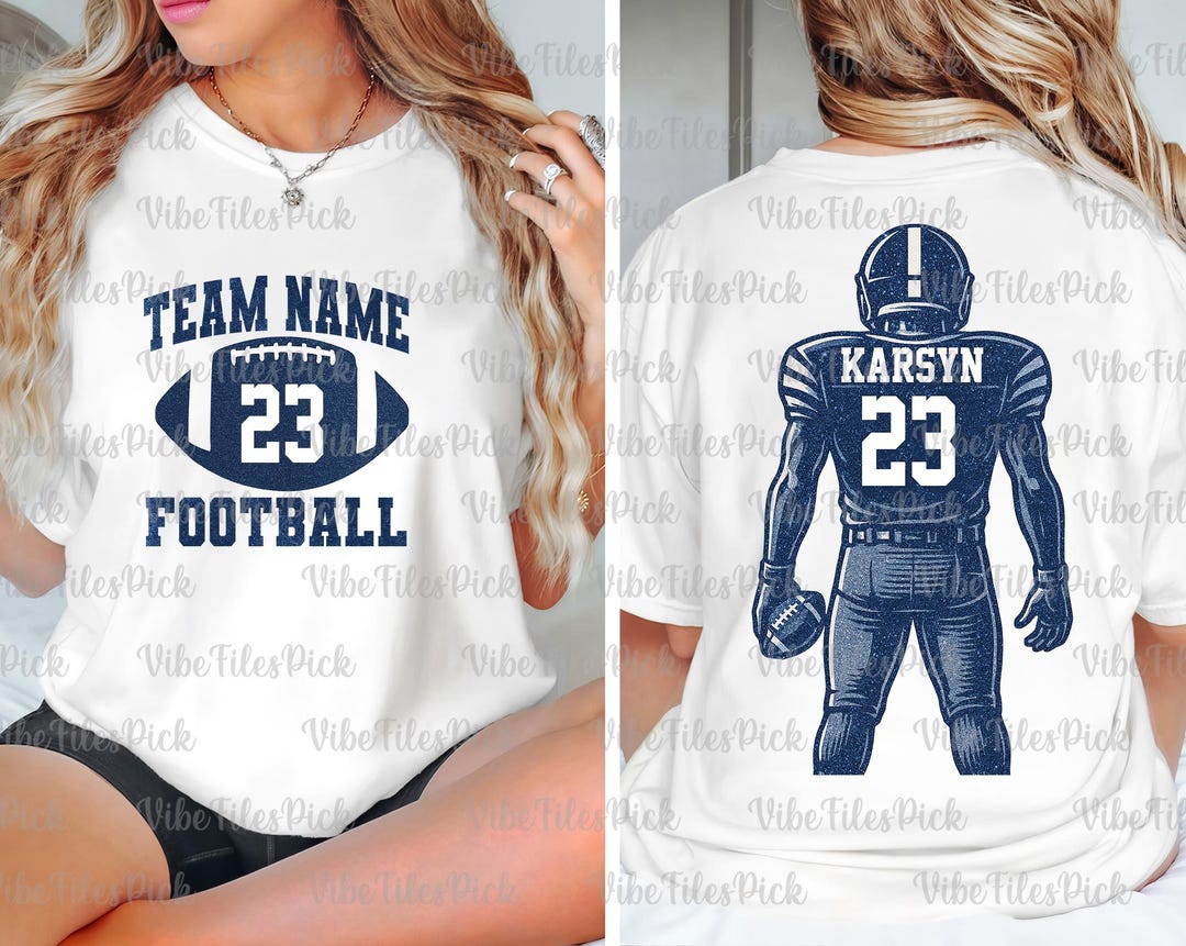 Custom Football Team Name Png, Personalized Text and Number Png, Retro ...