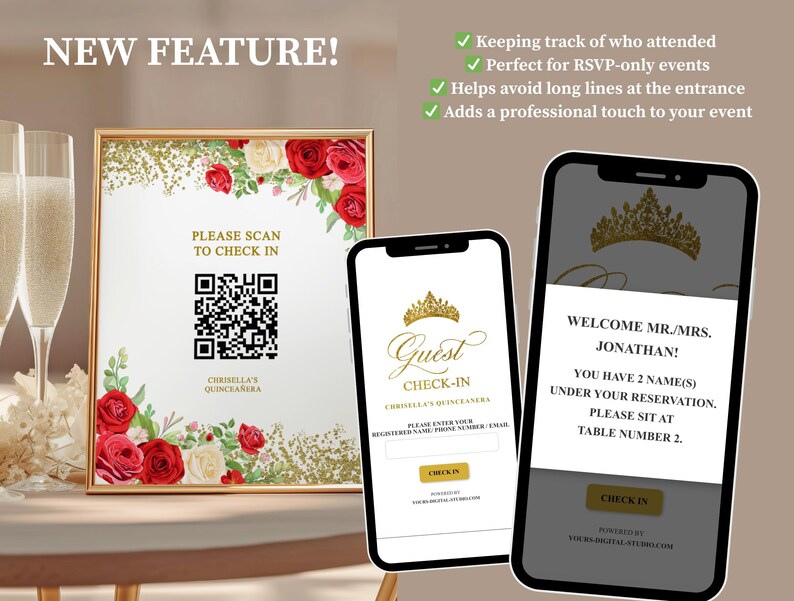 Blue Royal Princess Quinceañera Mobile Invite, Blush Pink and Blue ...