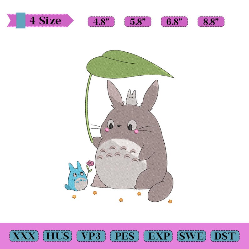 Totoro Embroidery Design, Embroidery Machine Studio Ghibli Files ...
