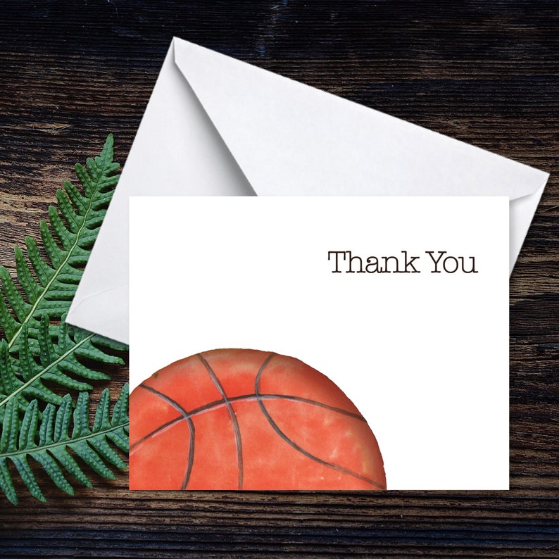 Watercolor Basketball Thank You Card for Coach,player, Team, Thank You ...