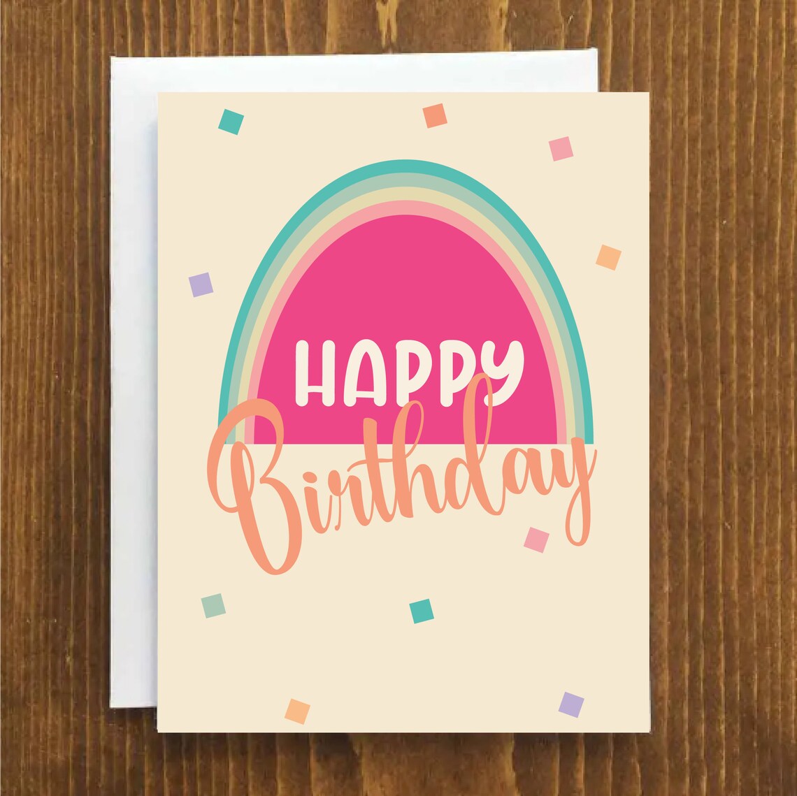 Pastel Rainbow Happy Birthday Greeting Card for Friend - Etsy