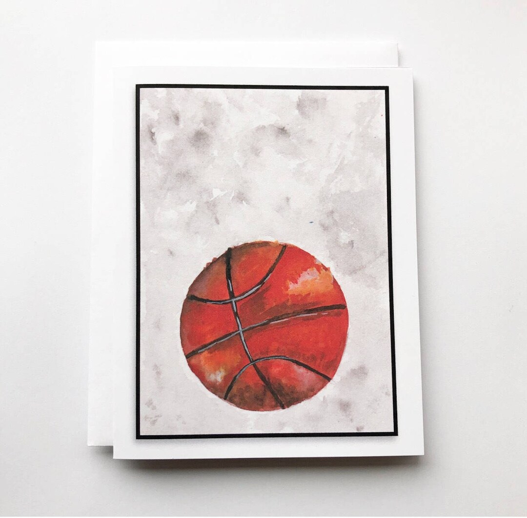 Basketball Card & Envelope for Coach, Team Mate, PE Teacher, Sports Fan ...