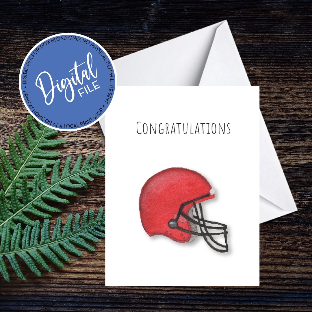 Watercolor Football Congratulations Greeting Card for Coach, Player ...