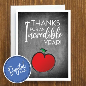 Thanks for an Incredible Year Greeting Card for Teacher, Thank You ...