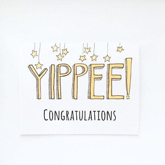 YIPPEE Congratulations Card & Envelope Free Shipping - Etsy