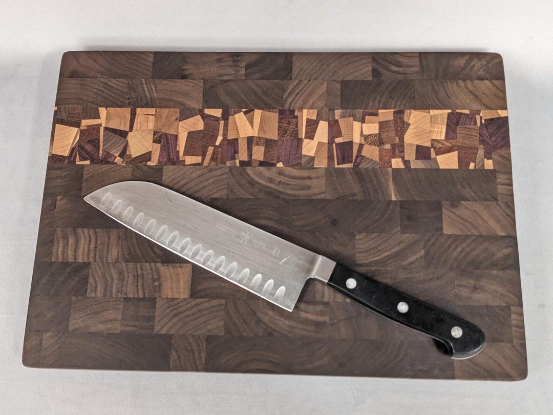 14"x10"x1.25" Walnut End Grain Butcher Block With Mixed Woods Confetti ...