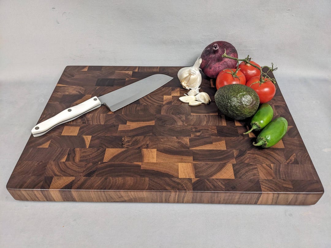 End Grain Butcher Block Cutting Board: Walnut - Etsy