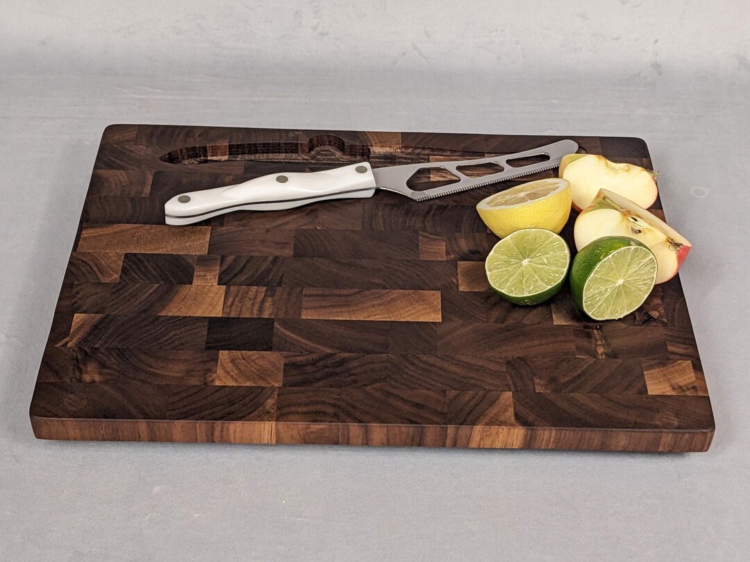 Black Walnut End Grain Butcher Block With Cutco Knife: 14"x10" - Etsy