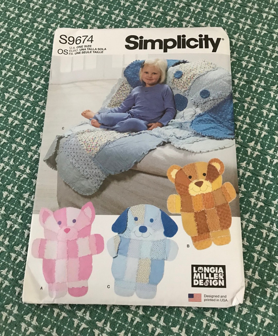 Simplicity-sewing Pattern—rag Quilts—cat—dog—bear—uncut—factory Folded ...