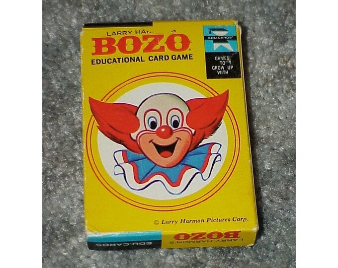 Vintage--bozo the Clown--educational Card Game--1972--treasury Item - Etsy