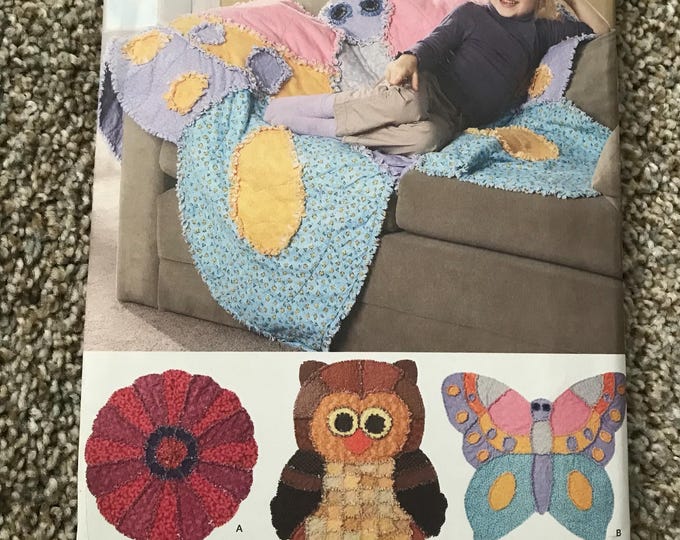 Simplicity-sewing Pattern—rag Quilts—butterfly, Owl & Flower—uncut ...