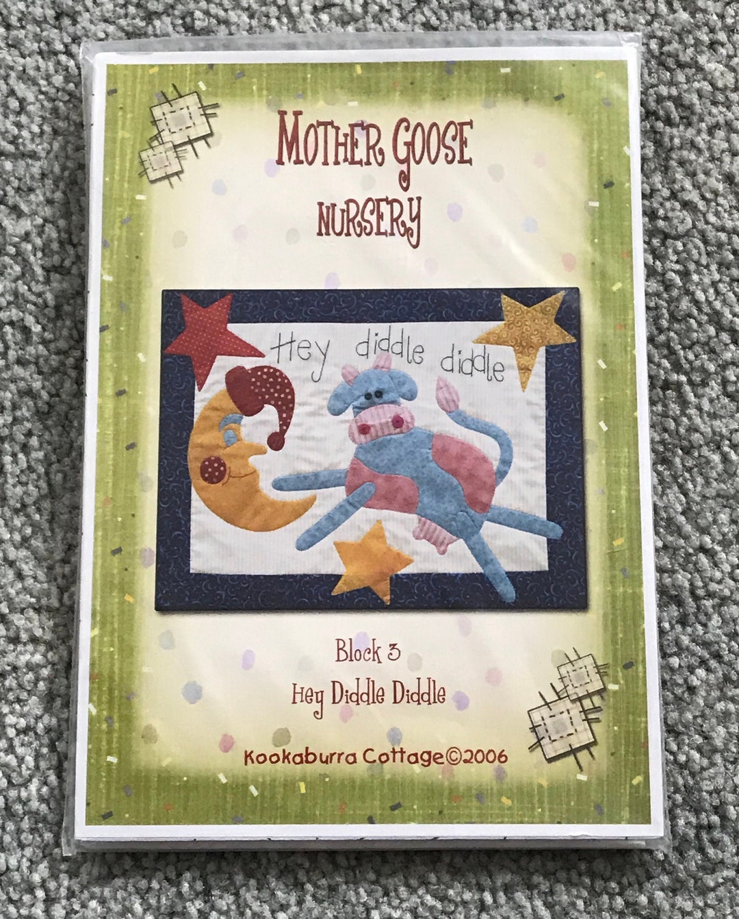 Mother Goose—nursery Rhyme—quilt Block Kit—sealed—hey Diddle Diddle ...