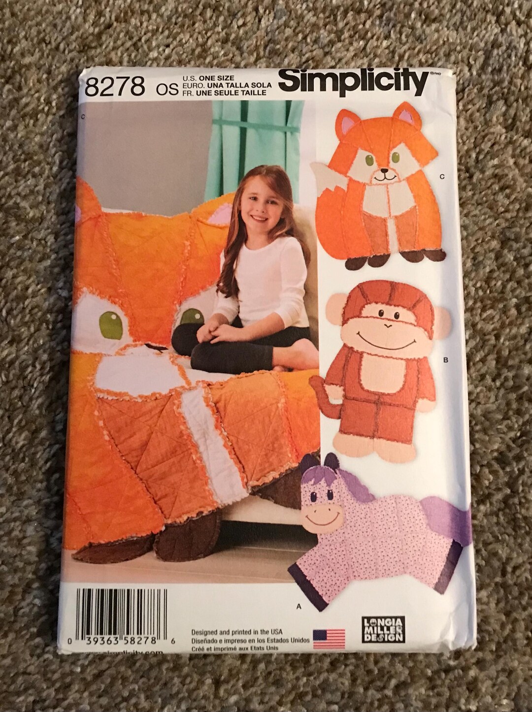 Simplicity-sewing Pattern—rag Quilts—fox—monkey—horse—uncut—factory ...