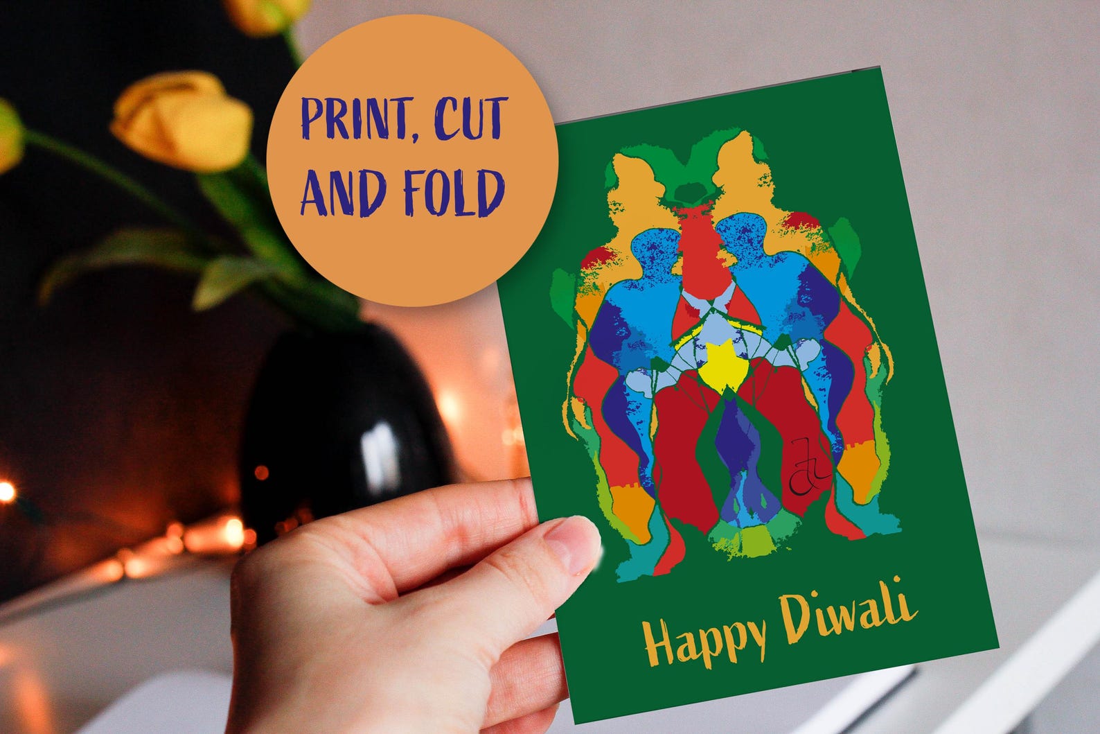 Diwali Greetings Card Diwali Card Printable Digital Diwali Cards ...