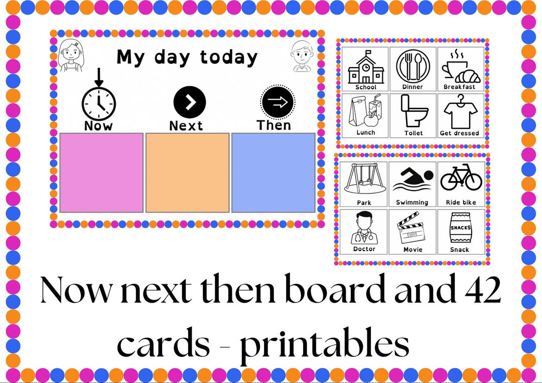 Now Next Then Board, Visual Routine Board, Children Routine Board. 42 ...
