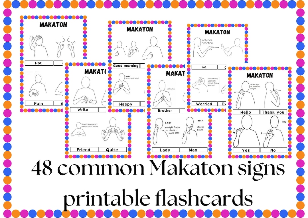 48 Makaton Sign Flash Cards. Print at Home. Suitable for Asd/autism ...
