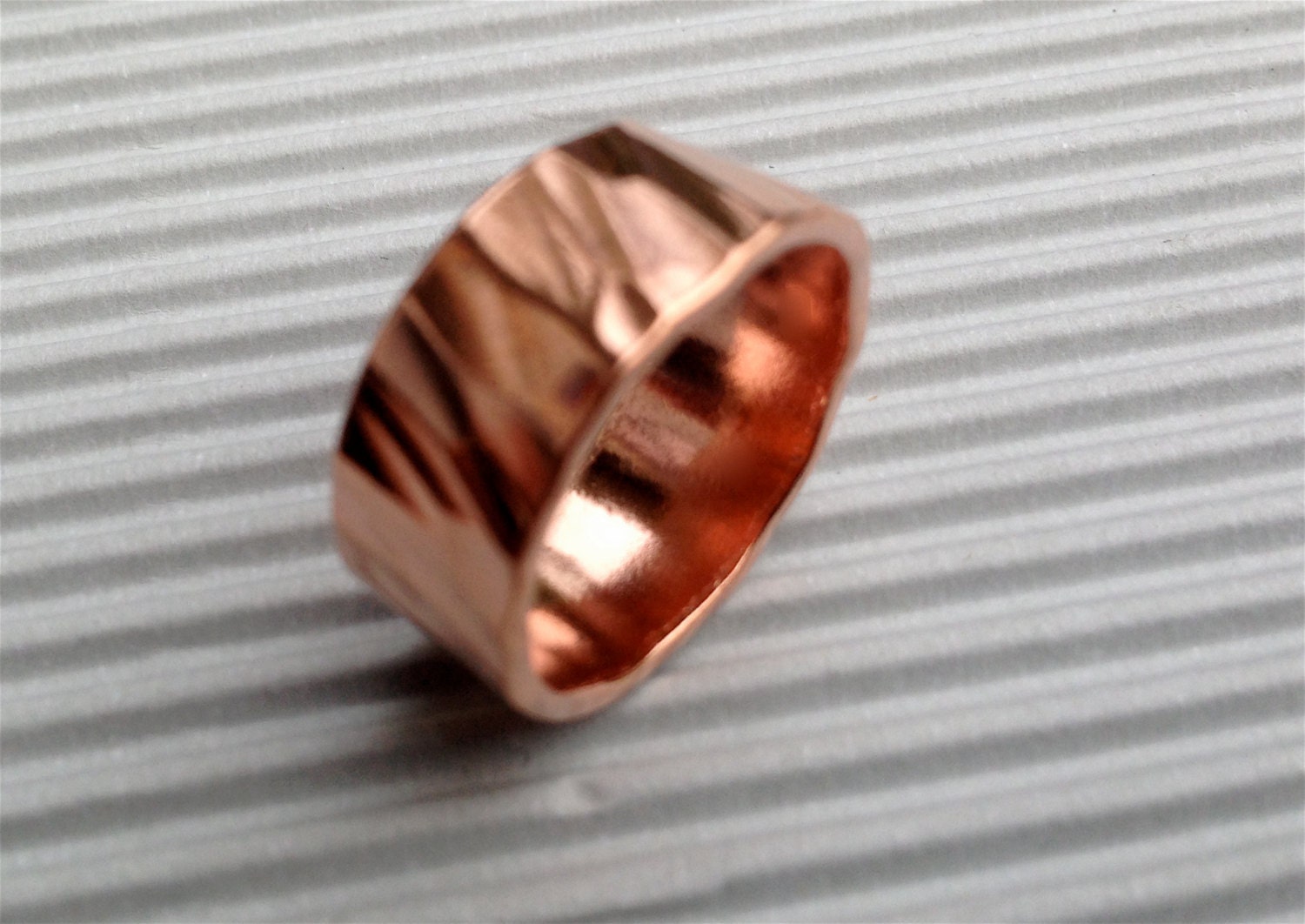 Solid Copper Ring Wide Band | Etsy