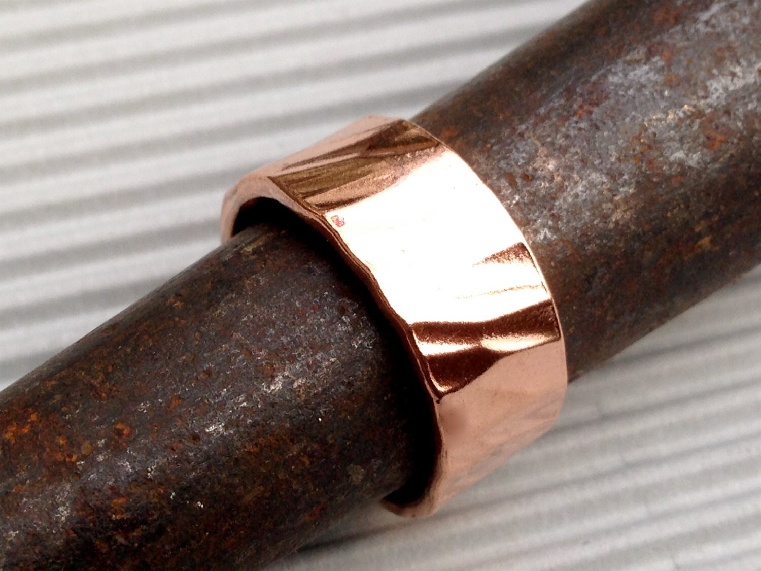 Solid Copper Ring Wide Band | Etsy