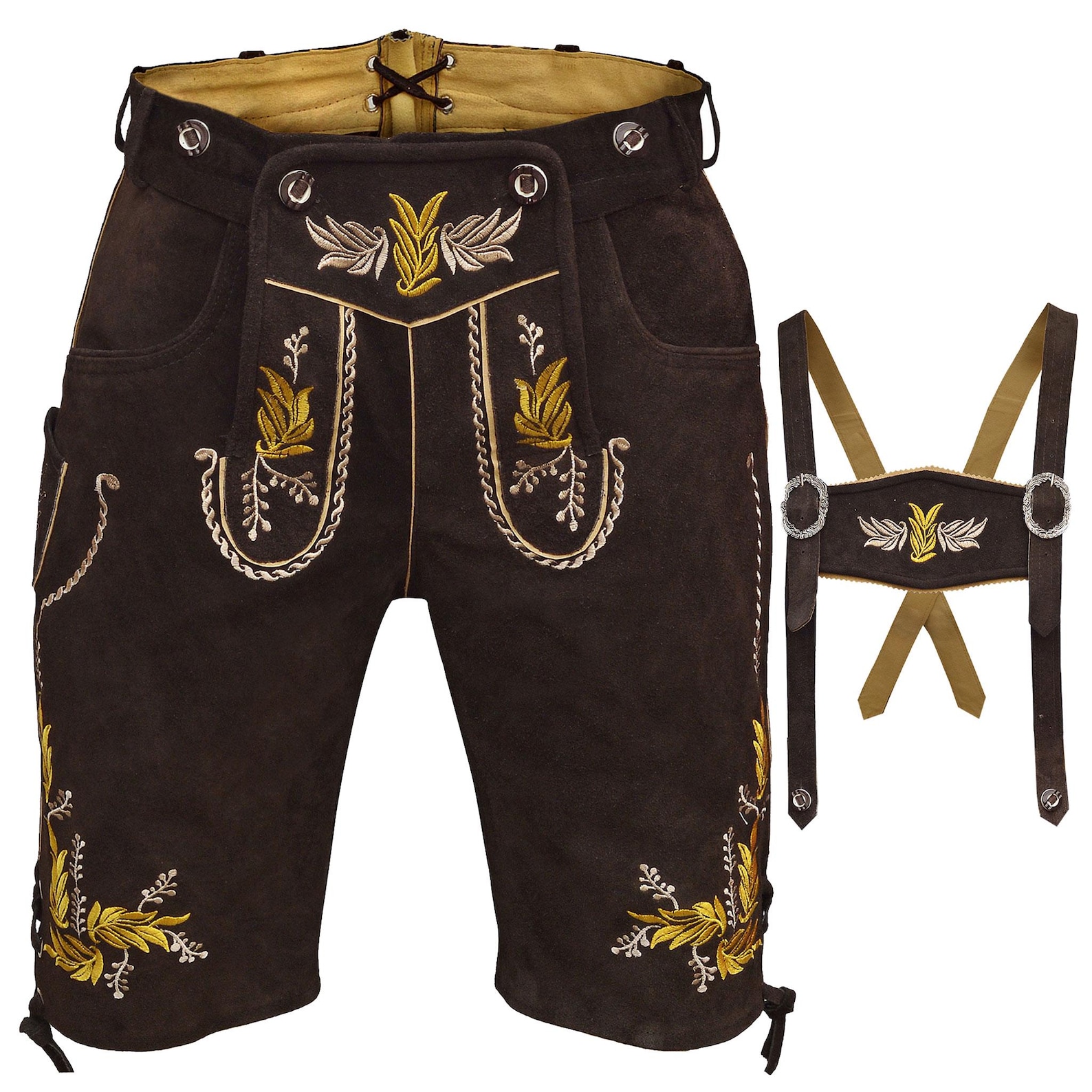 Authentic Suede Bavarian Lederhosen Porche Oktoberfest Costume ...