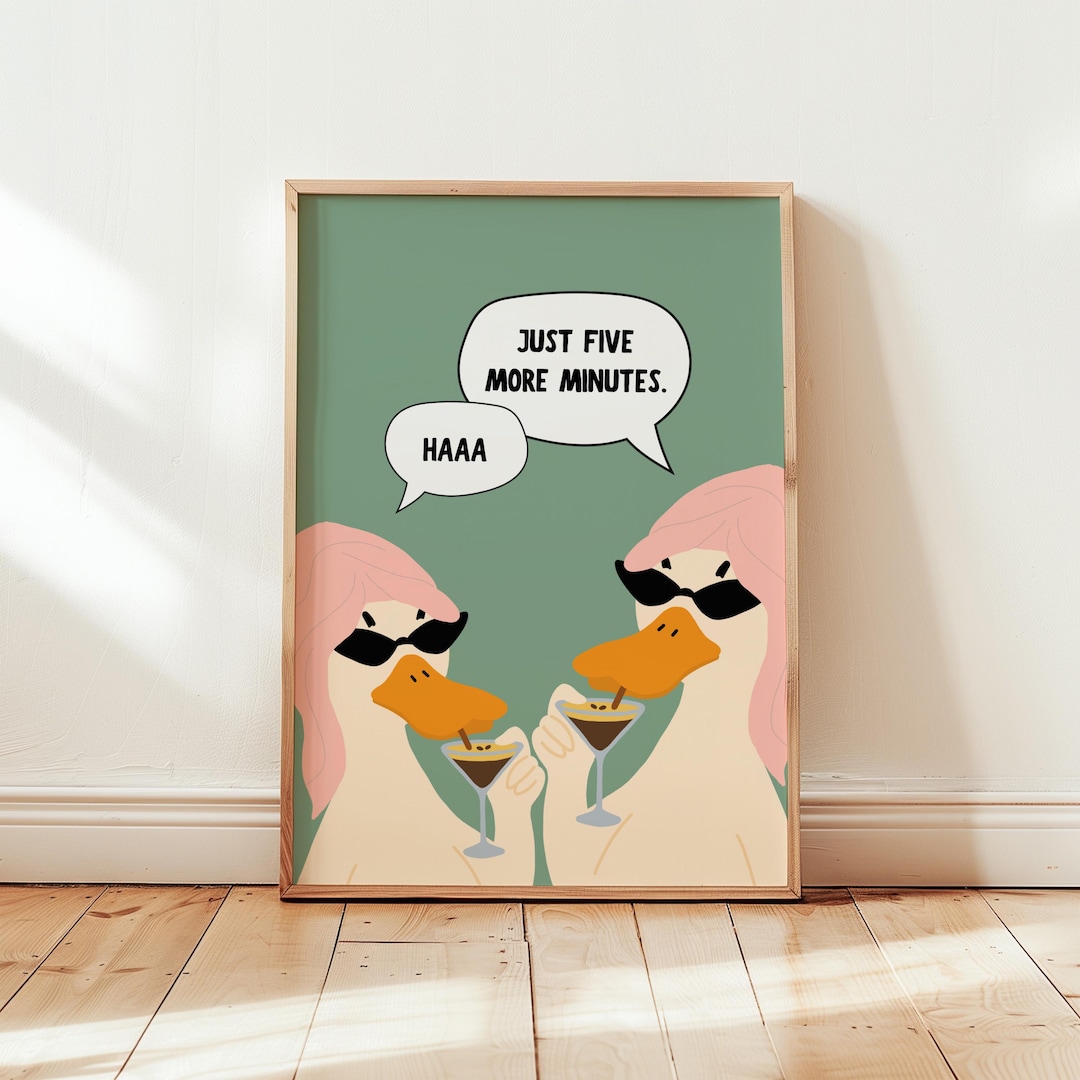 Funny Duck Poster – Humorous Bathroom Wall Decor, Cozy Diva Duck, Art ...