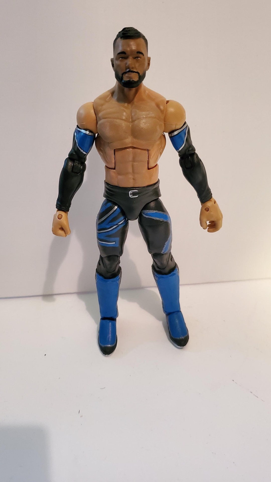 Custom Painted WWE Elite Finn Balor (blue/black/silver Tights) - Etsy