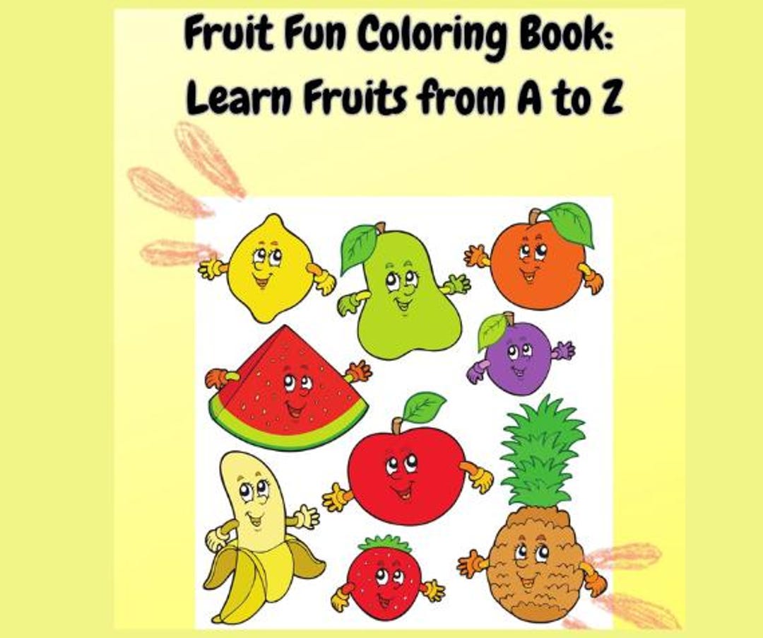 Alphabet Fruits Coloring Book for Kids Printable ABC Fruit-themed ...