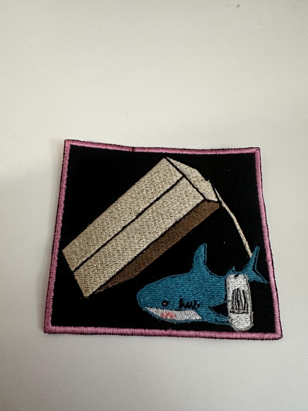 Blahaj Shark Embroidered Patch: Energy Drink Trap Meme, 3.5" Square - Etsy