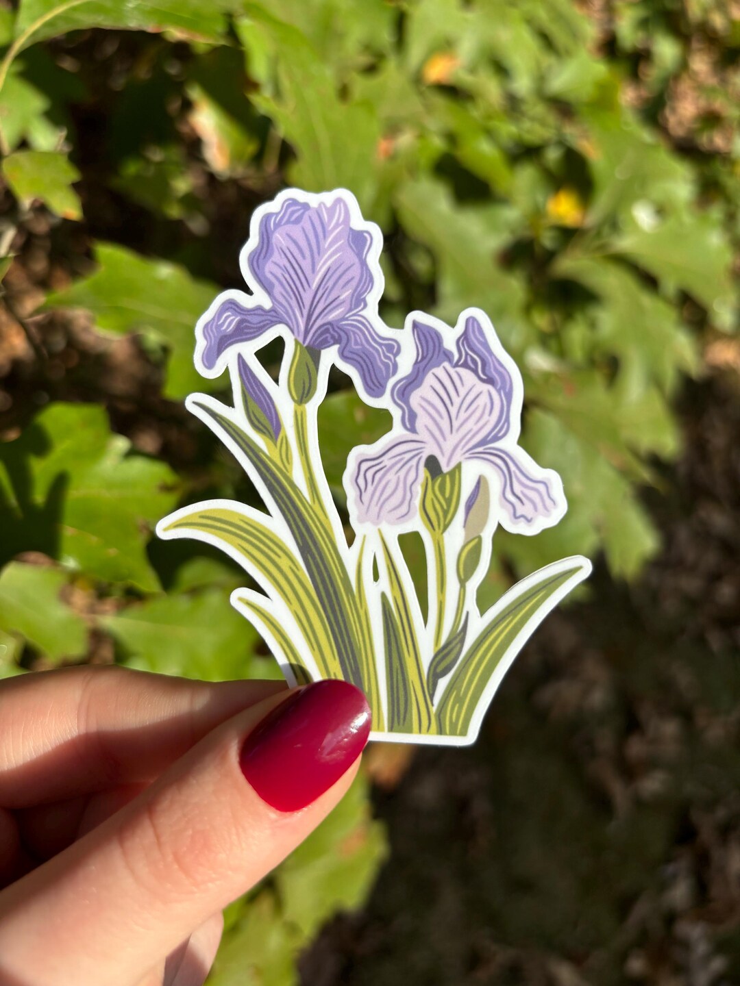 Iris Sticker, Waterproof Sticker, Flower Decal, Water Bottle, Laptop ...