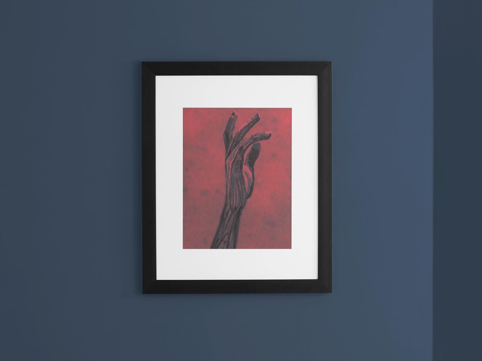 Red Hand Reach - Stylized Black Drawn Hand Illustration - Etsy