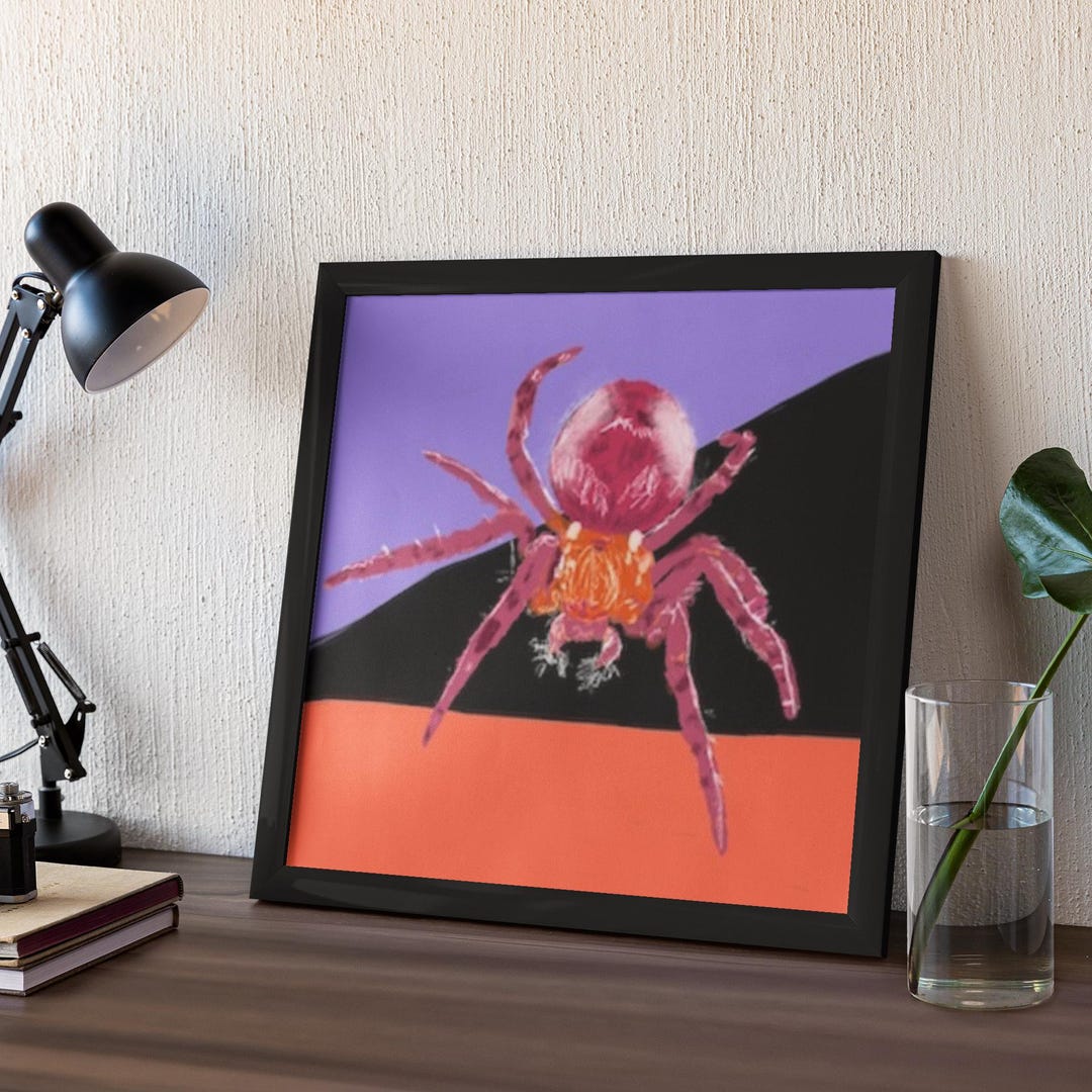 Magenta Spider - Original Stylized Artwork With a Pink Spider and ...