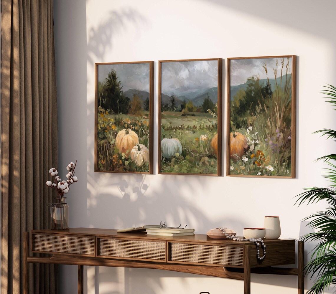 3 Piece Fall Pumpkin Print Set - Instant Digital Download - Etsy