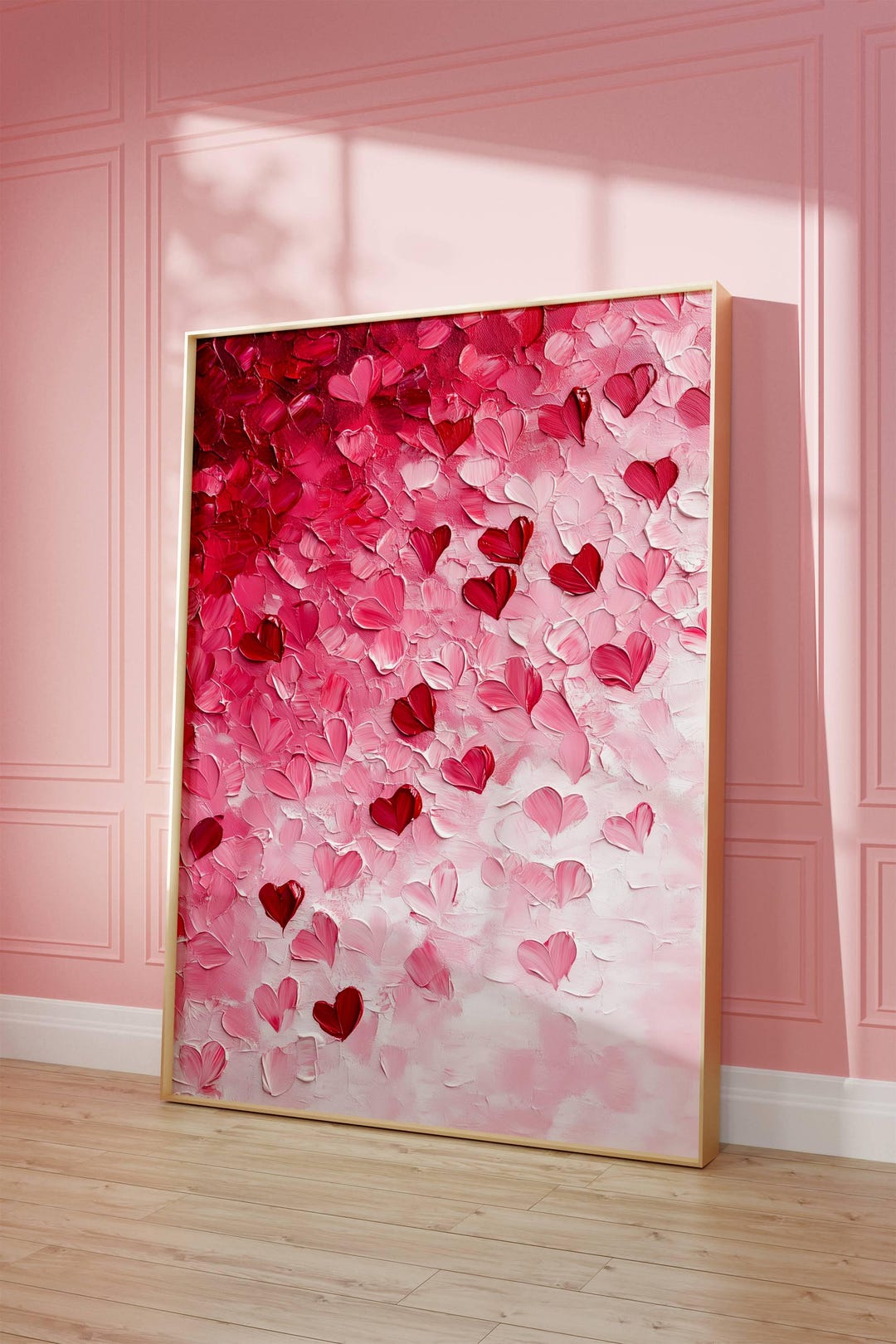 Valentines Day Red Pink Heart Print, Valentines Wall Art, Pink Heart ...