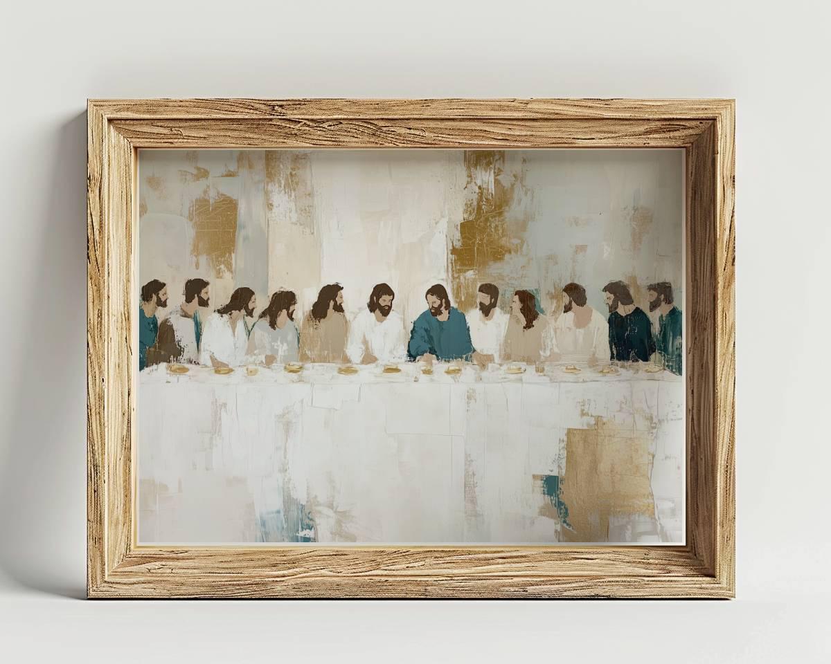 Last Supper Wall Art, Printable Watercolor Jesus Print, Spiritual Bible ...