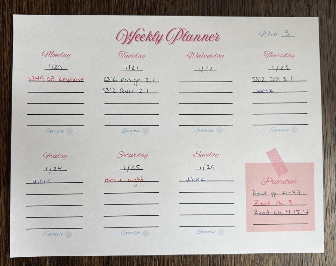 Printable Weekly Planner PDF- Organize Your Week, Set Goals & Boost ...