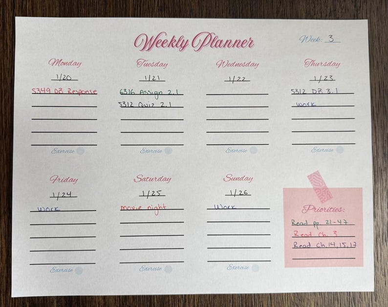 Printable Weekly Planner PDF- Organize Your Week, Set Goals & Boost ...