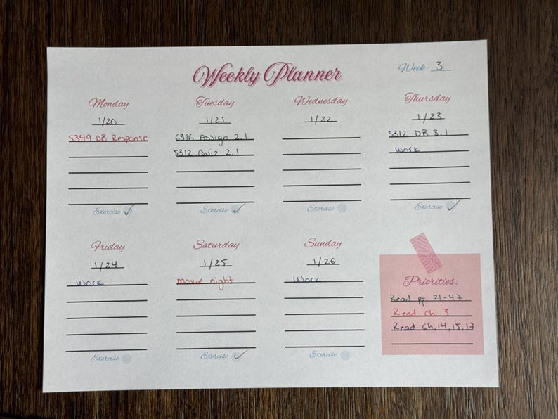 Printable Weekly Planner PDF- Organize Your Week, Set Goals & Boost ...