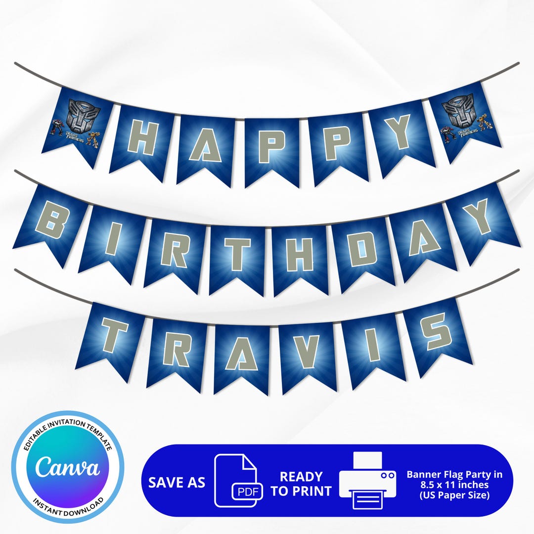 Transformers Banner Flag | Transformers Birthday Banner Printable ...