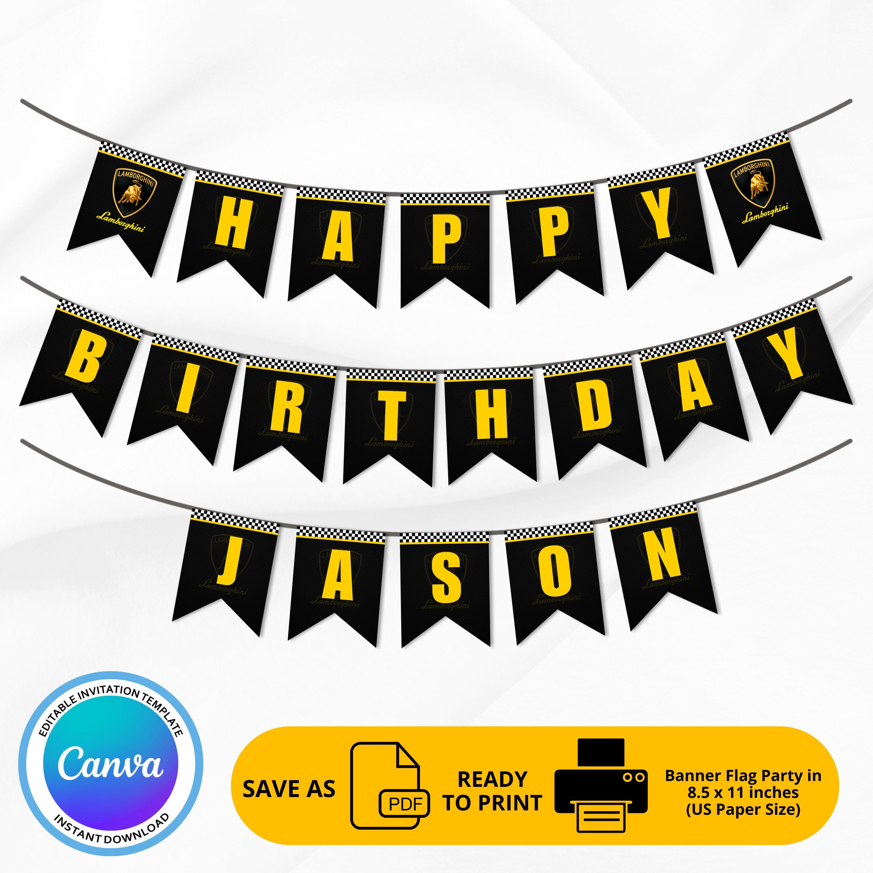 Lamborghini Banner Flag | Lamborghini Banner Printable, Editable ...