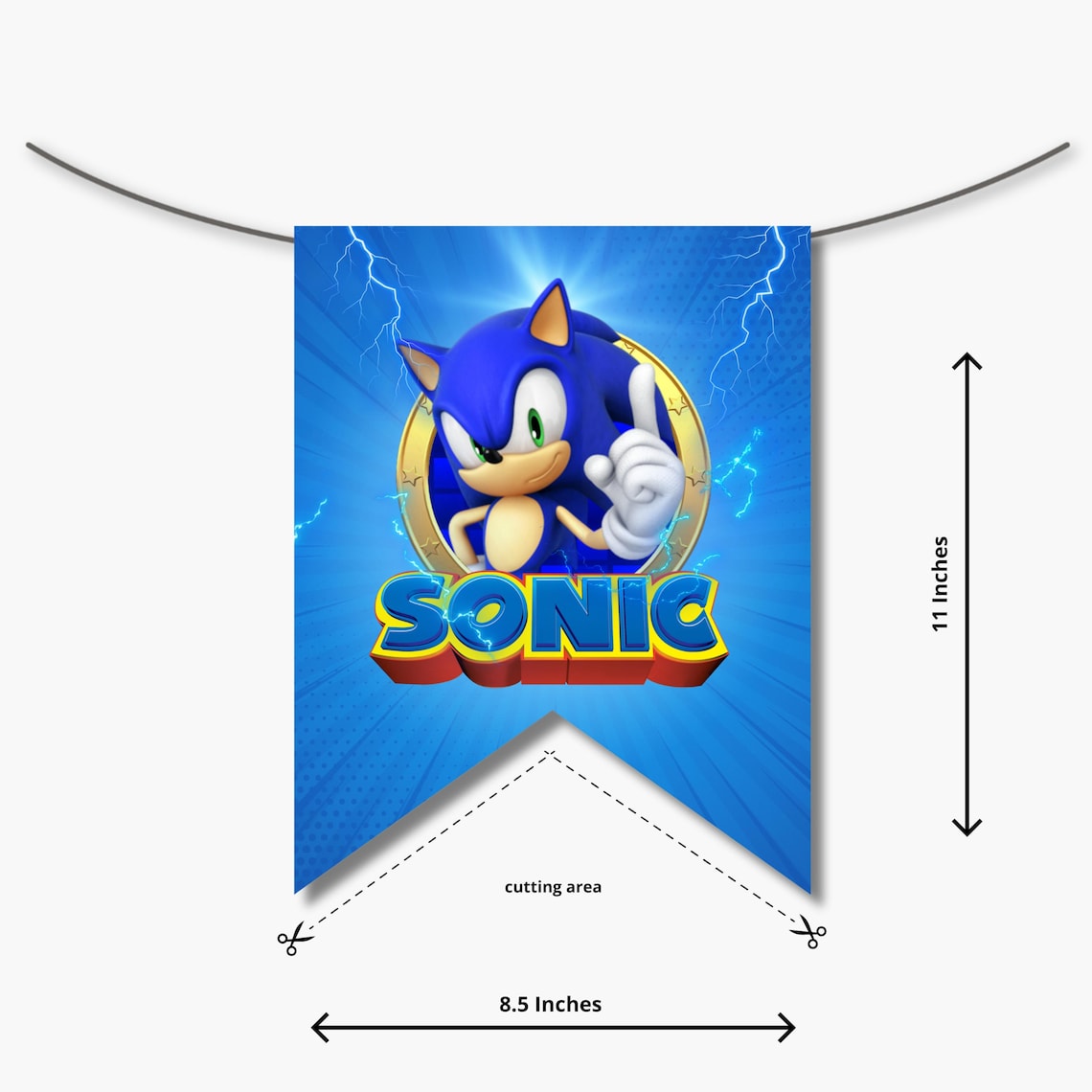 Sonic Banner Flag |sonic Banner Printable, Editable Sonic Birthday ...