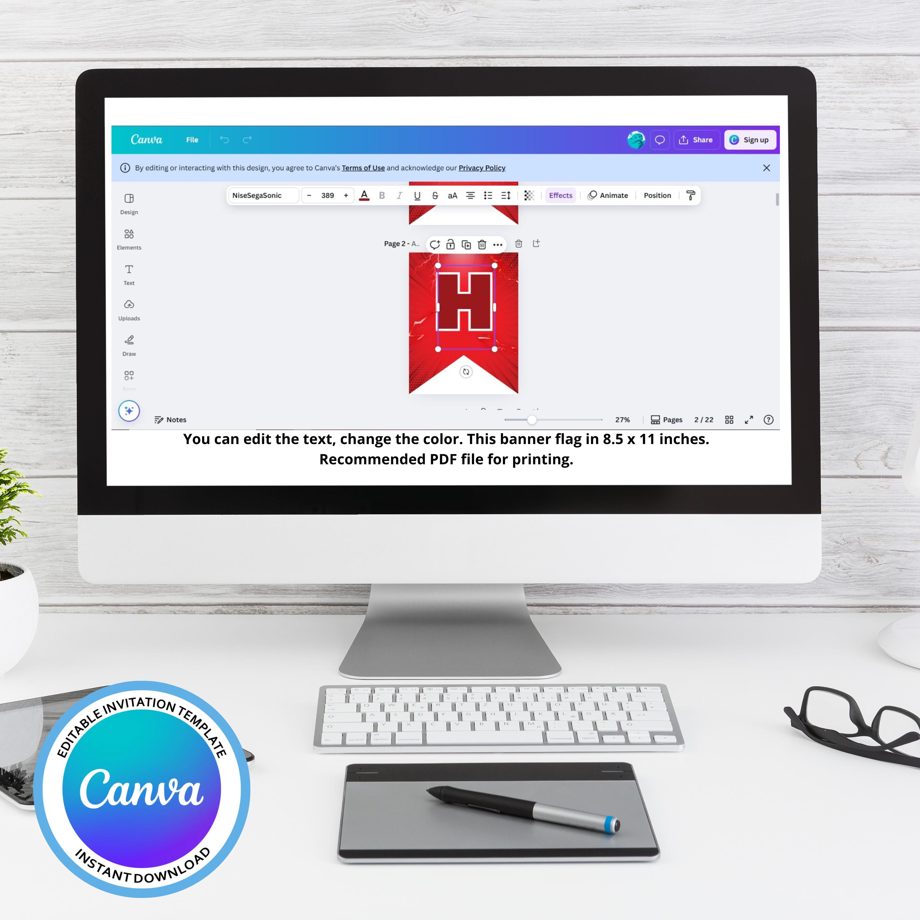 Sonic Knuckles Banner Flag | Red Sonic Banner Printable, Editable ...