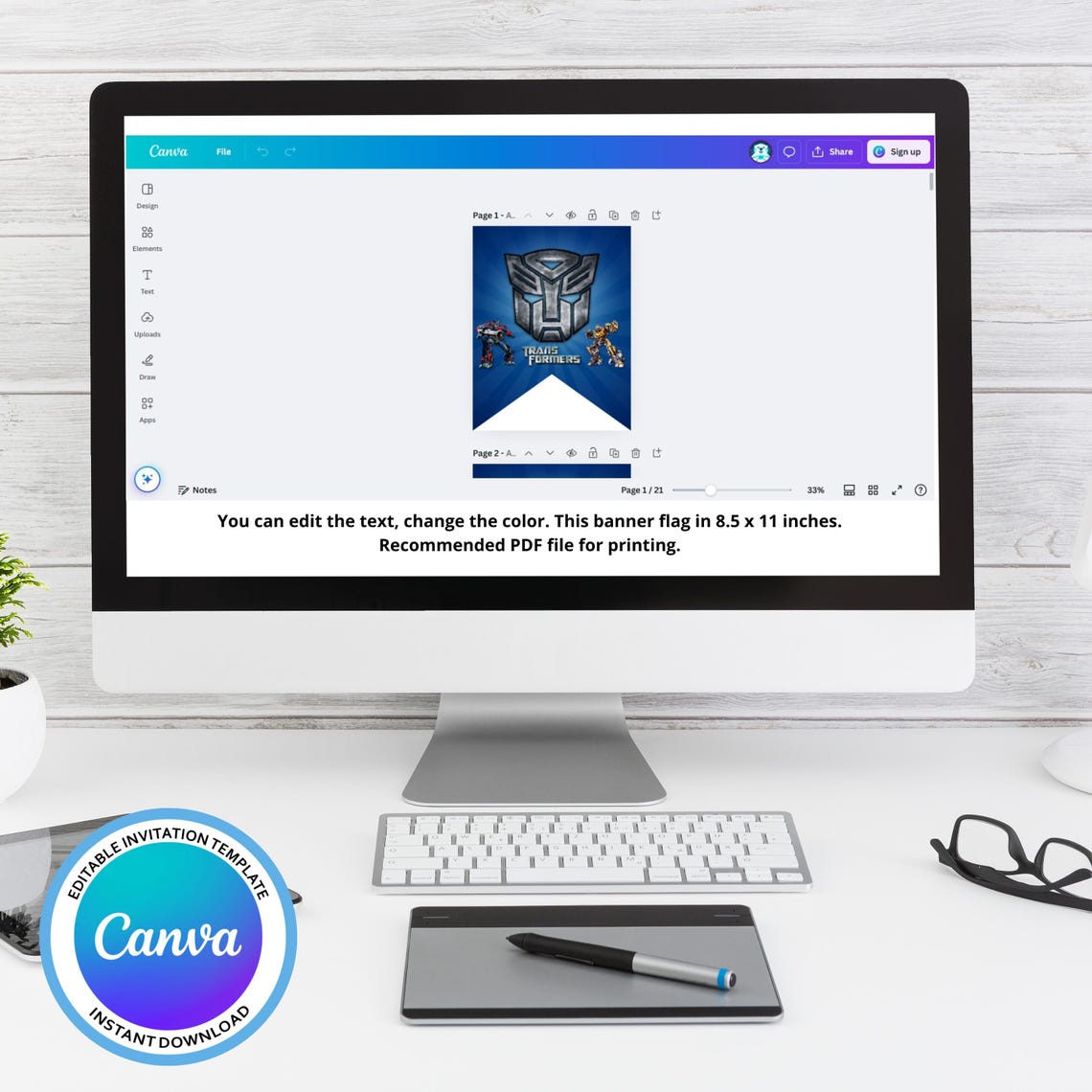 Transformers Banner Flag | Transformers Birthday Banner Printable ...