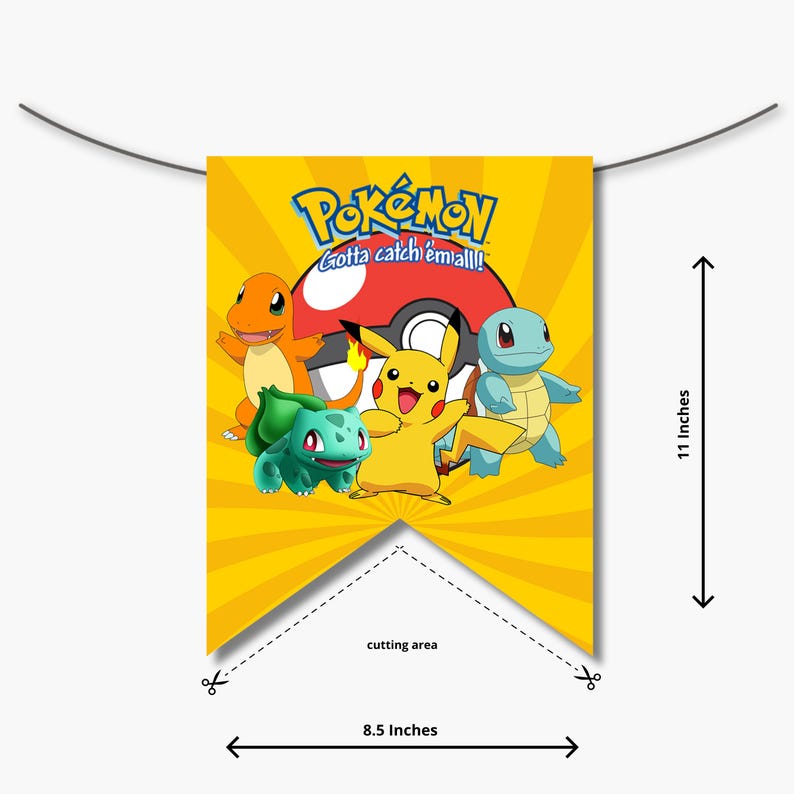 Pokemon Banner Flag | Editable Pokemon Banner Party Printable | Pokemon ...
