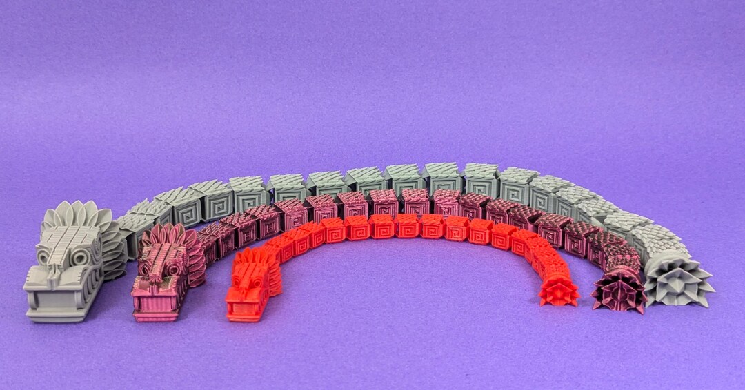 3D Printed Articulating Aztec Quetzalcoatl Dragon Sea Serpent Dragon ...